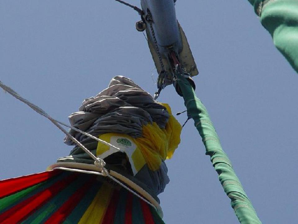Asymmetrical Spinnaker Rigging - Masthead block and ATN sock.