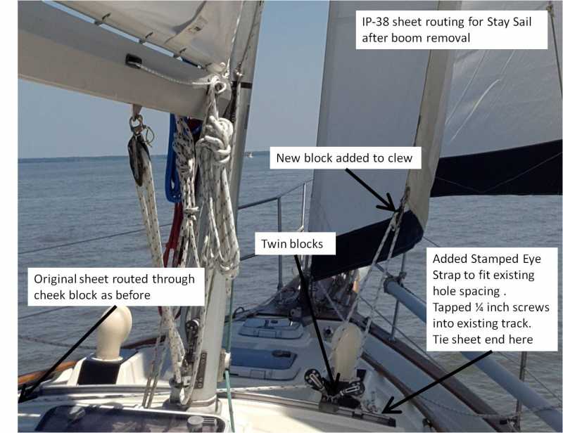 IP-38 loose footed stay sail (boom removal) - IPYOA.com/Forum